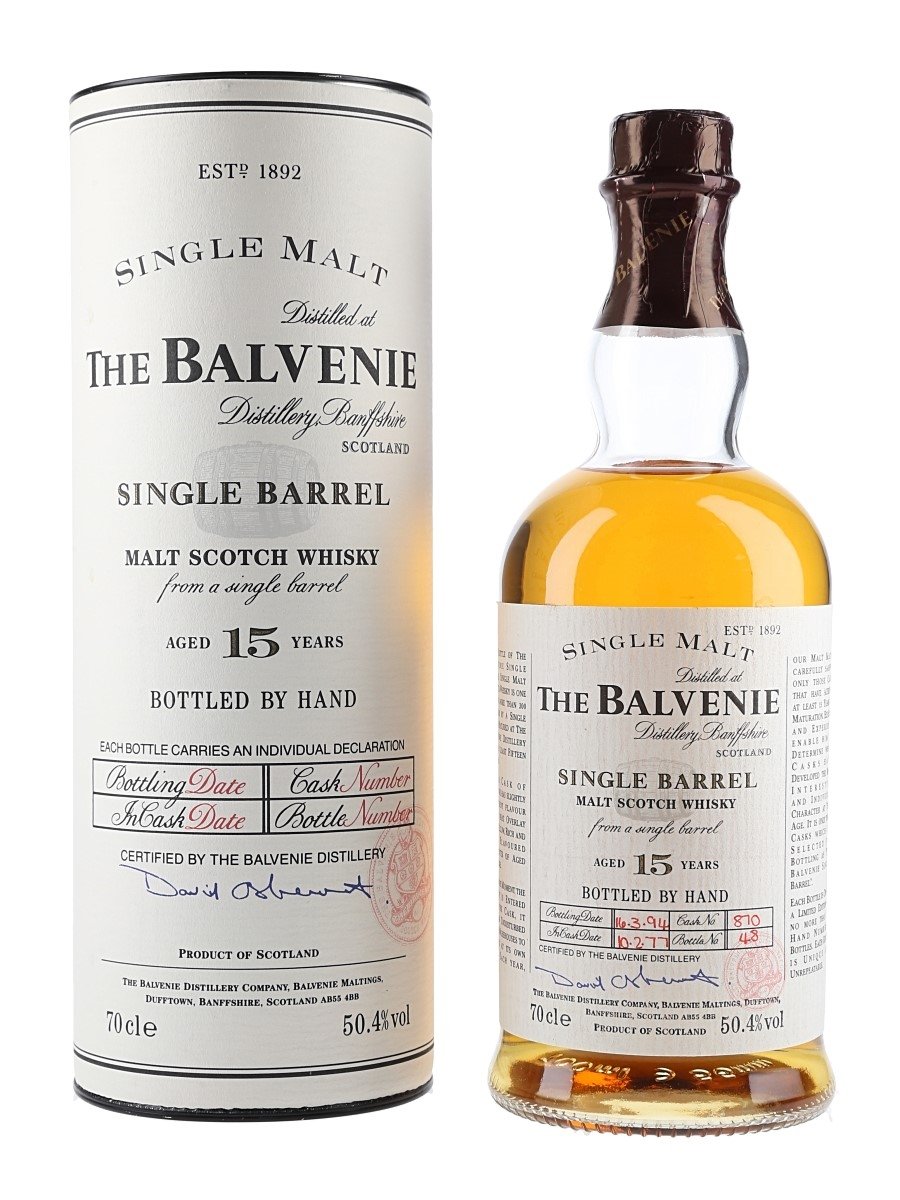 Balvenie 1977 15 Year Old Single Barrel 870 - Lot 137570 - Buy/Sell ...